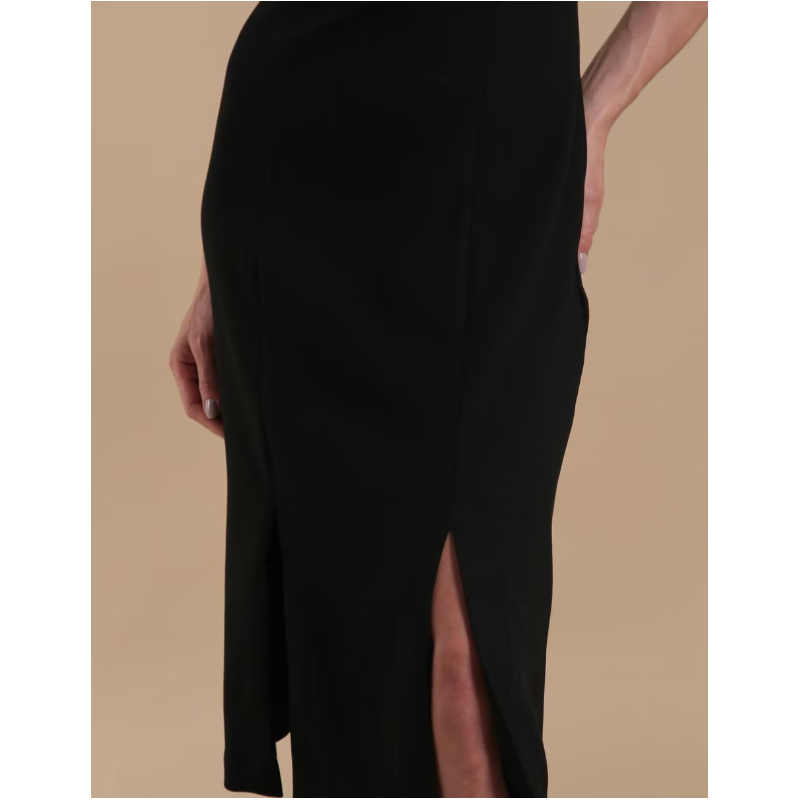 Vestido midi formal escote cuadrado para mujer